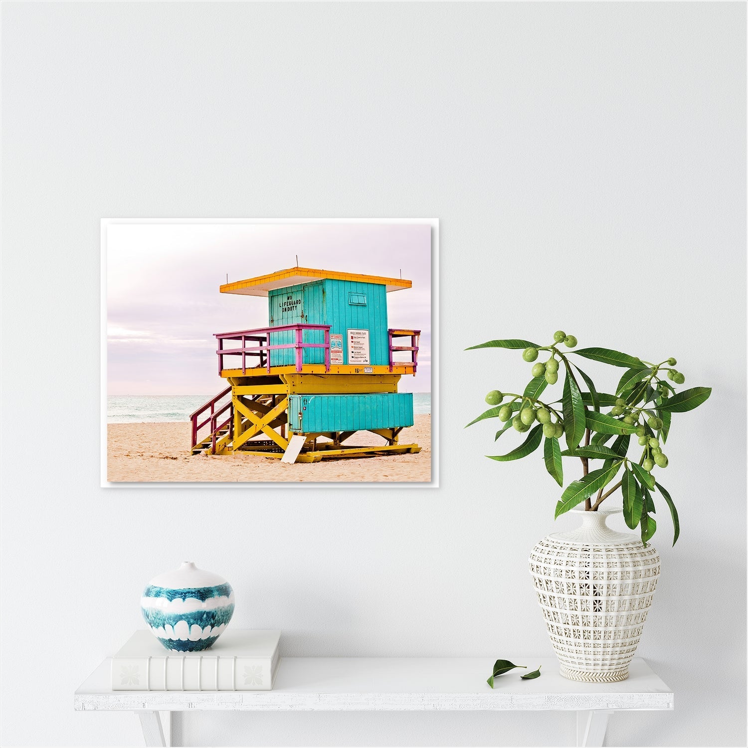 Blue & Yellow #4 Beach Decor Miami Lifeguard Tower – Catch A Star Fine Art