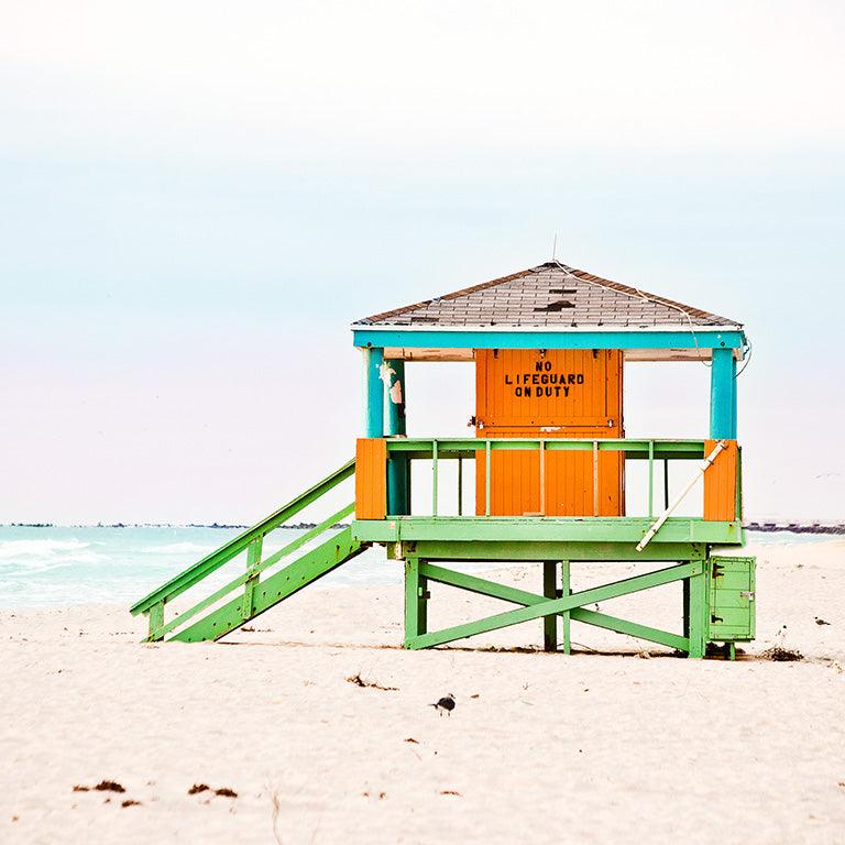 Orange & Green #2 Lifeguard Stand Miami Beach – Catch A Star Fine Art