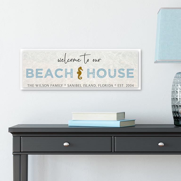 Beach House Welcome Signs Wooden Hanging Signs, Beach House Welcome